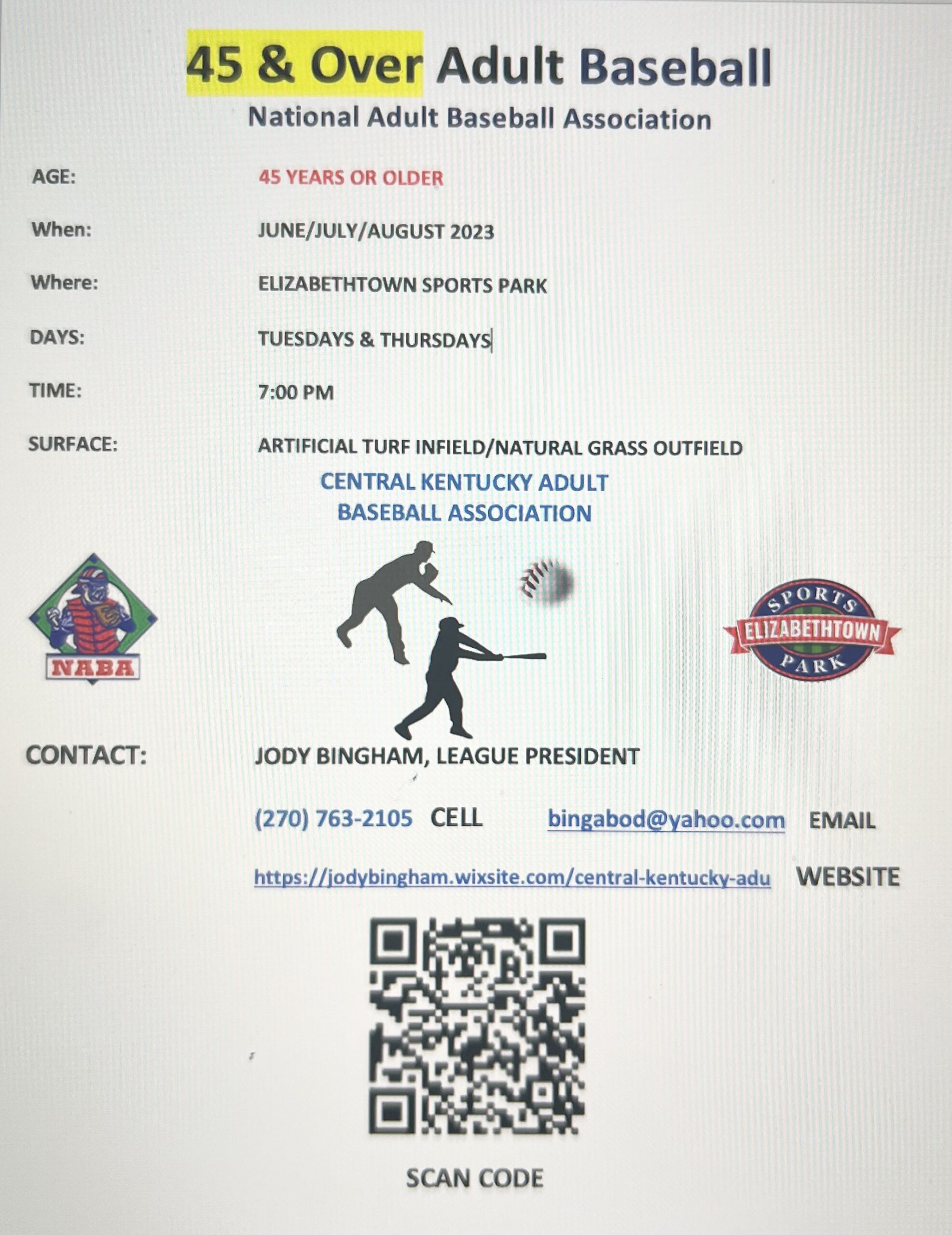 Adult Baseball in Hardin County – Quicksie 98.3